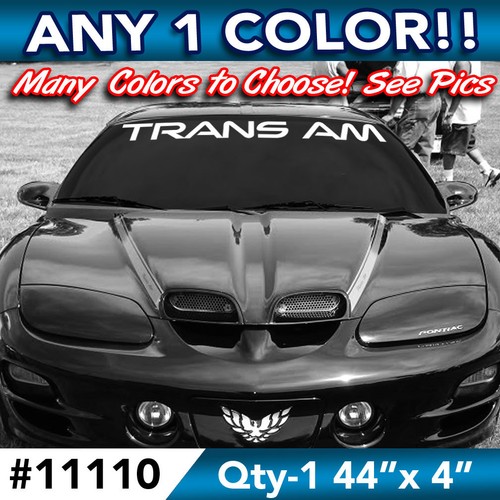 PONTIAC TRANS AM WORD WINDSHIELD DECAL STICKER 44"w x4"h in ANY COLOR ...