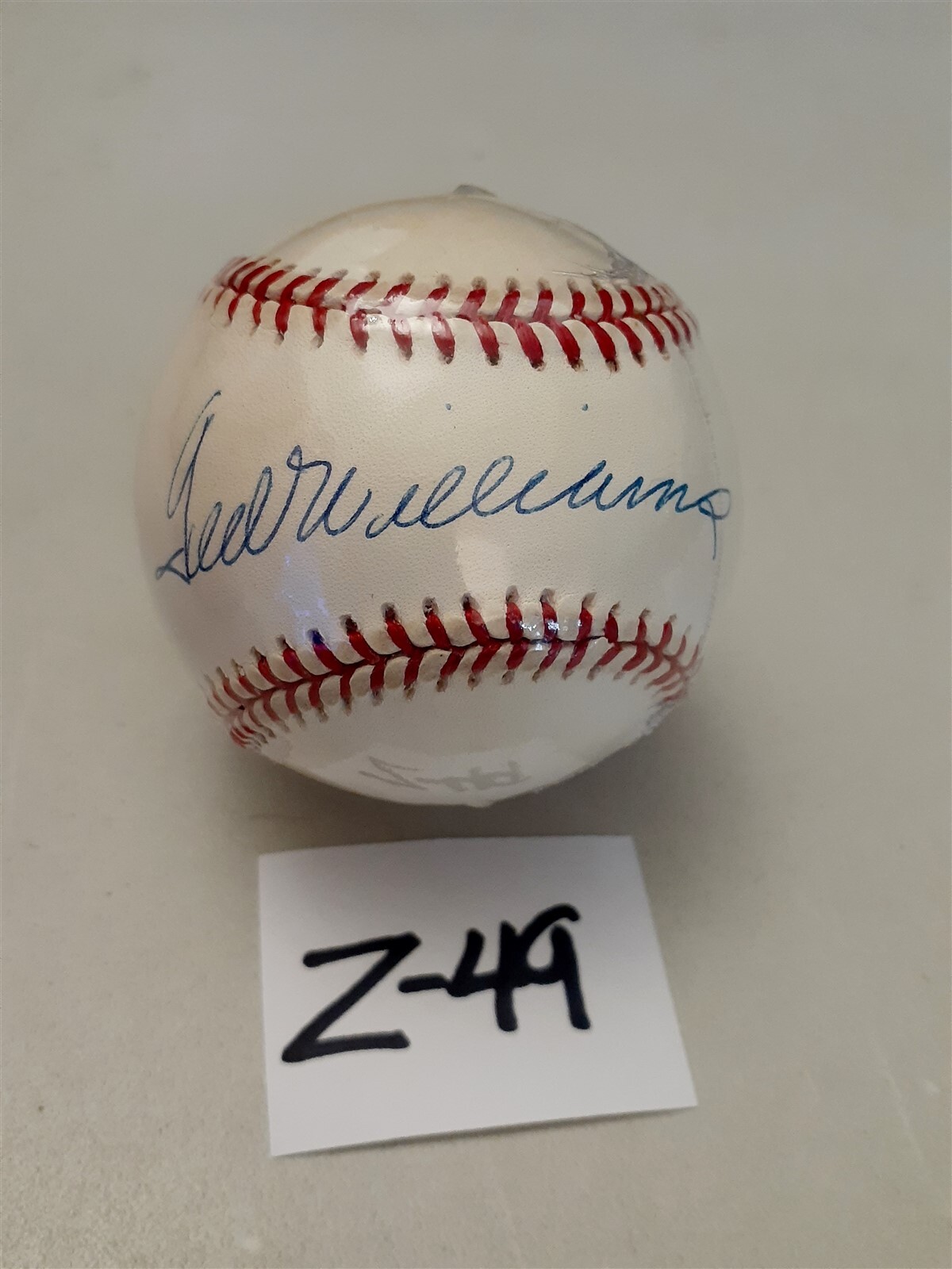 #VINTAGE HALL OF FAME TED WILLIAMS SIGNED BASEBALL w COA & BOX LOT#Z-49 ...