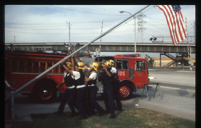 SL89 Original slide 1990's Fire Dept Truck Los Angeles County # 105 ...