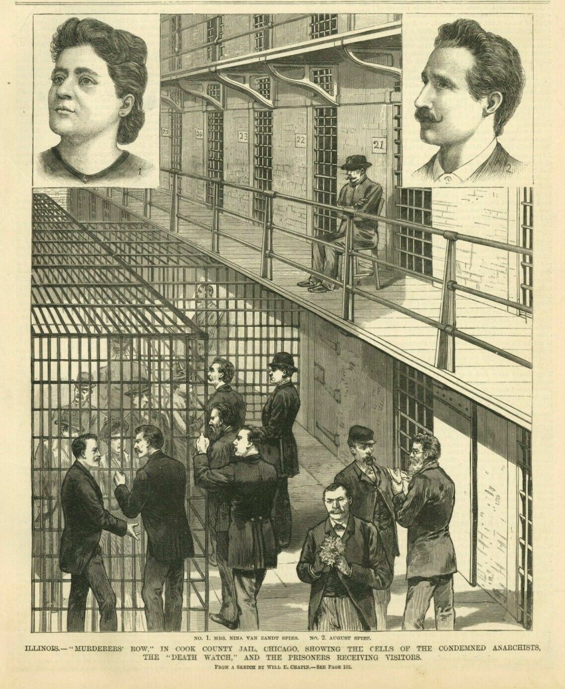 CHICAGO COOK COUNTY JAIL CELLS OF THE CONDEMNED ANARCHISTS ON DEATH ...