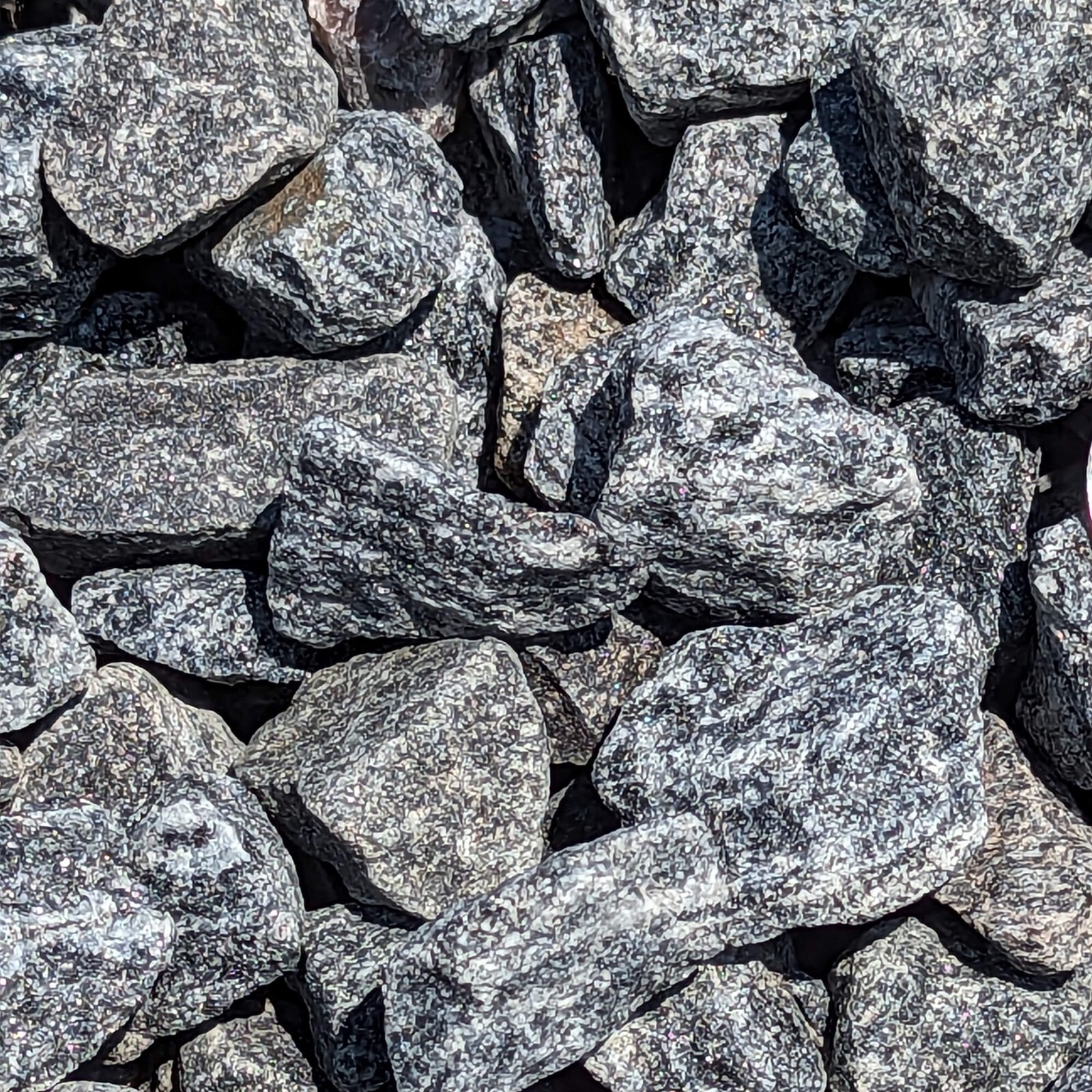 1/2 lb Black Granite Rough Rocks for Cabbing, Tumbling, Cutting 1"-4 ...