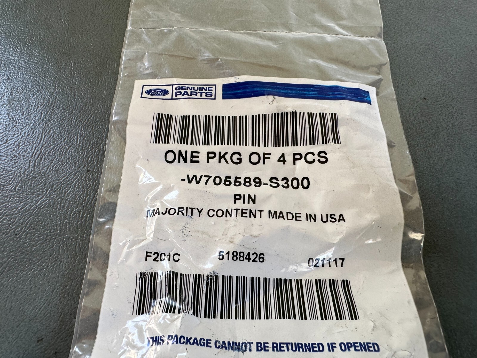 Ford OEM NOS W705589-S300 Rear Bumper Special Pins 4x 2003-2006 Crown ...