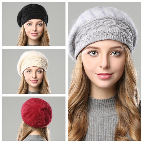 Ladies Womens Berets Hat Winter Warm Beanie Cap French Tam Slouch Girls ...