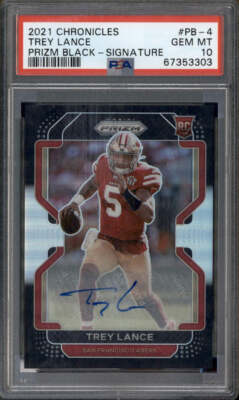 2021 Chronicles Prizm Black Rookie Signature Trey Lance Autograph RC ...