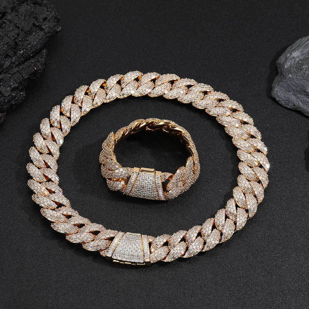 24mm Hip Hop Bubble Cuban Chain Necklace Bracelet TopBling 5A T Zircon ...