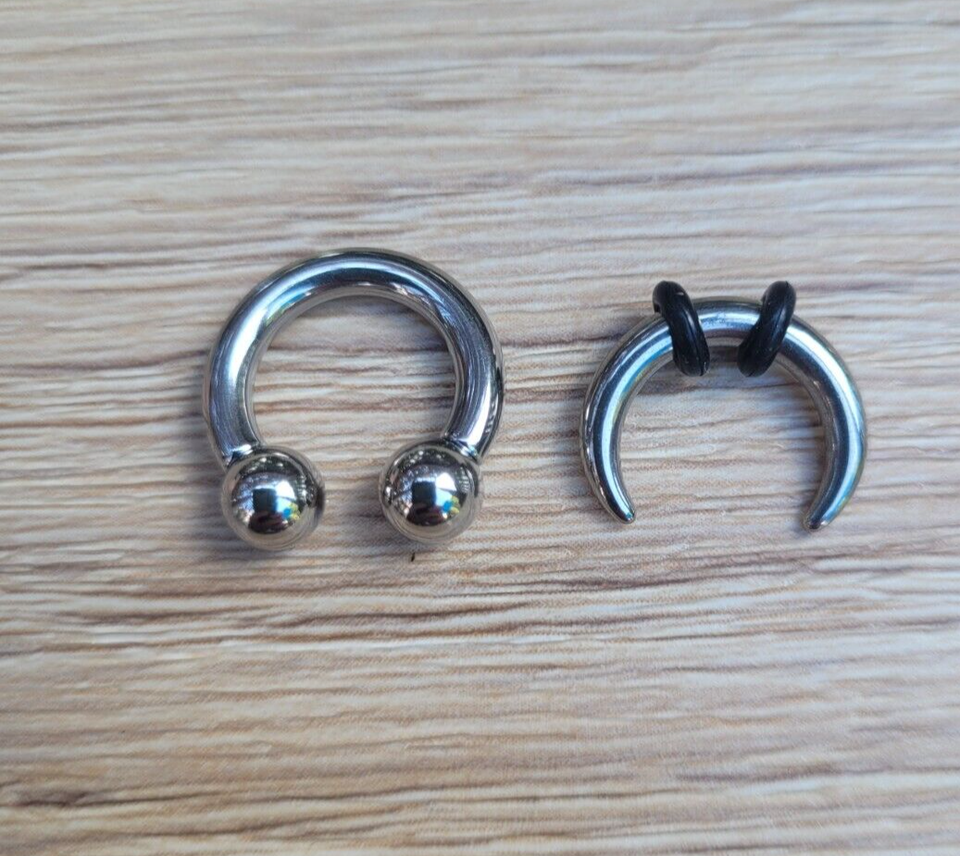 Pair Steel Septum Pinchers Horseshoes Gauge 0g 2g 4g 6g 8g 10g 12g 14g ...