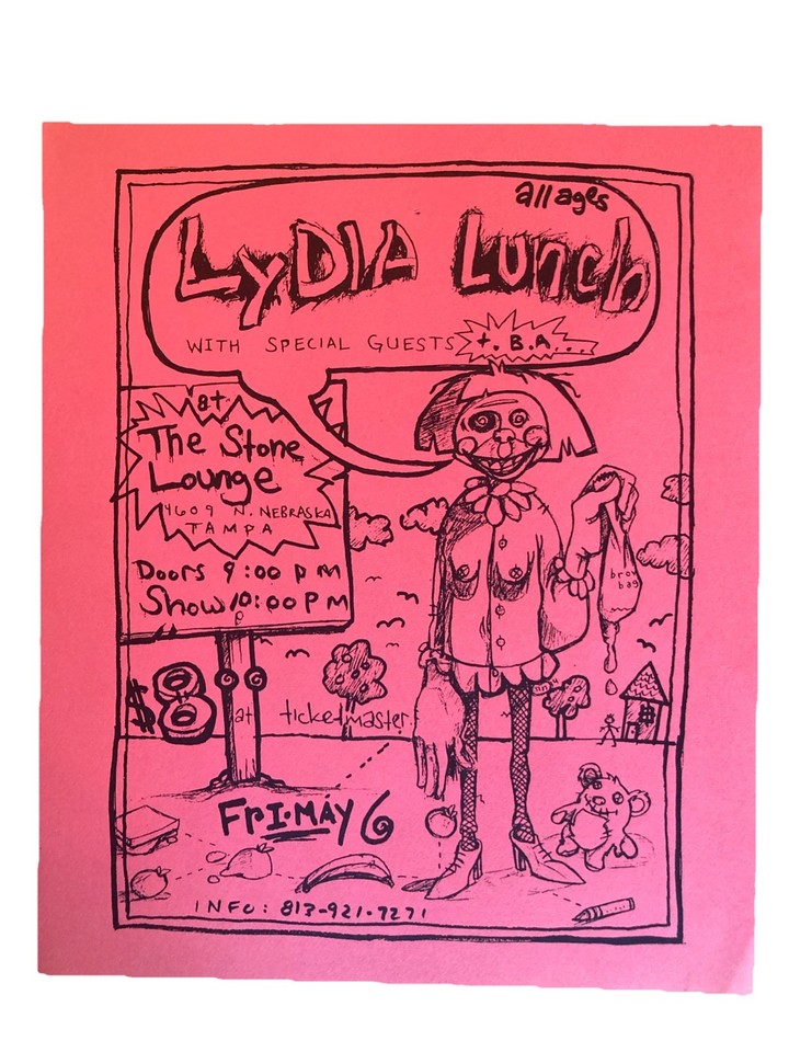 Lydia Lunch concert flyer Tampa FL Stone Lounge | eBay.de