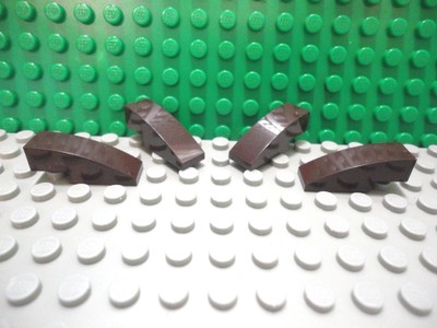 Lego 4 Dark Brown 3x1 Curved Smooth Slopes brick block NEW | eBay