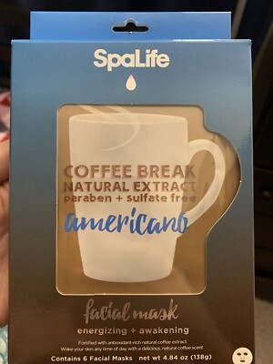 spa life coffee break NATURAL EXTRACT+SULFATE FREE facial masks (6ct ...