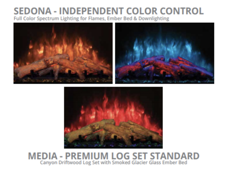 SPM-3626 Modern Flames 36" Sedona Pro Multi Built-In Electric Fireplace ...