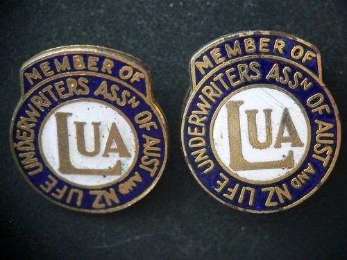 2x Life Underwriters Insurance Association of Aust & NZ, LUA Member pin ...