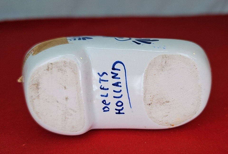 Vintage DELFT Clog Liqueur Bottle Shoe w/ Cork Blue RYNBENDE Distillery ...