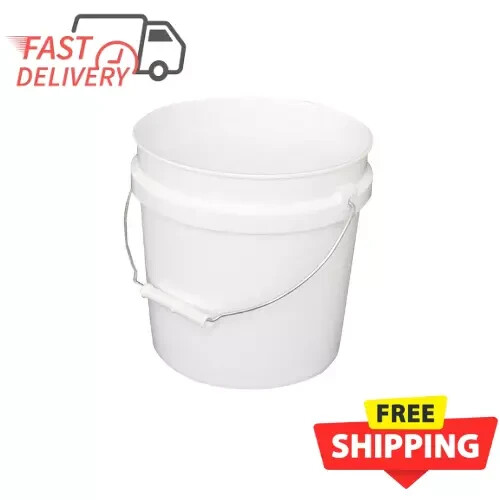 2 Gallon Plastic Paint Bucket with Handle White | eBay
