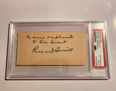 Richard Bennett PSA DNA Autograph Actor Auto Signed Cut 1890s Rare ...