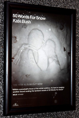 KATE BUSH Framed A4 50 words for snow 2011 ALBUM Original promo ART ...