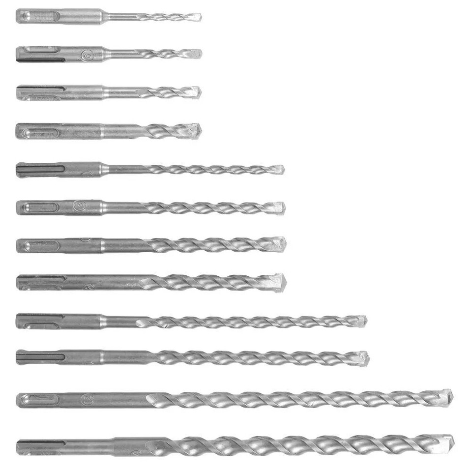 17PC SDS Plus Rotary Hammer Drill Bit Chisel Set for Masonry Concrete ...