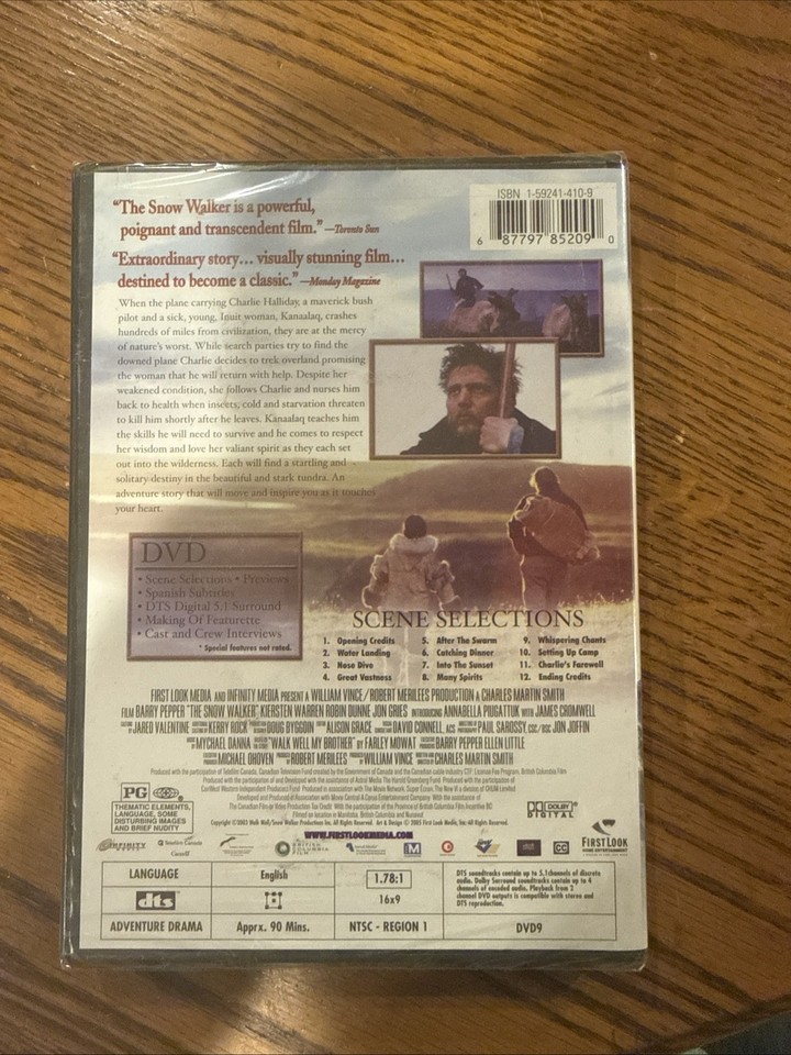 NEW SEALED- THE SNOW WALKER Barry Pepper Alaska Alaskan Bush Pilot ...
