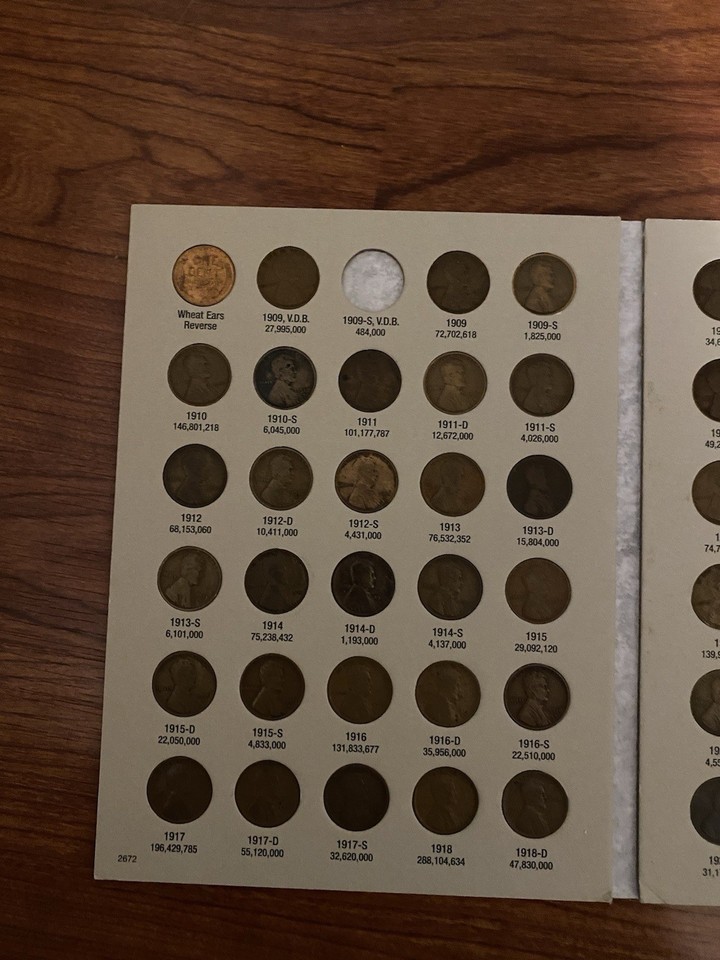 1909-1940 wheat cent collection Book Only 1909 S VDB missing!!! | eBay
