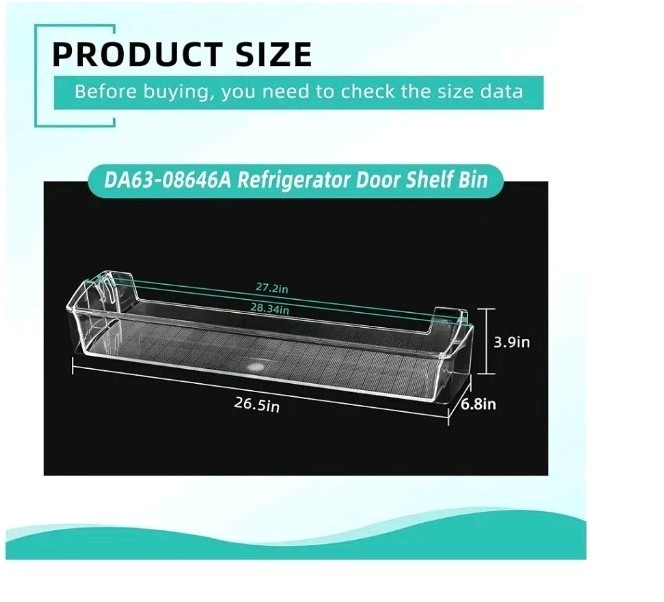 DA63-08646A RT21M6213SR Refrigerator Door Shelf Bin Compatible Samsung ...