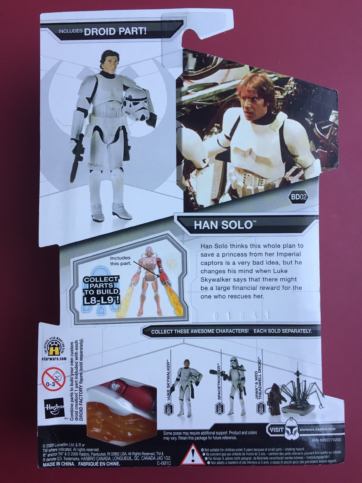 Star Wars 2009 Legacy Build-A-Droid #BD02 HAN SOLO Figure w/ L8-L9 Left ...