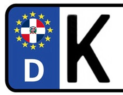 2x Kennzeichen Aufkleber Nummernschild DOMINIKANISCHE REPUBLIK Domrep ...
