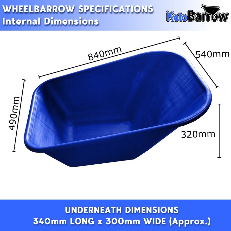 WHEELBARROW BODY BLUE 110 LITRE 110L NO HOLES MADE IN UK HEAVY DUTY ...