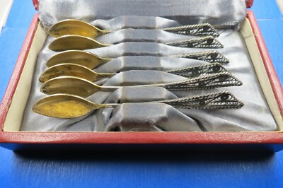 Set Spoon No 3. Sterling Silver Tea Spoon Set of 6, silver .800 Hand ...