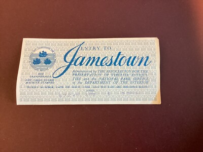Vintage Entry to Jamestown Travel Voucher Coupon Card TF4-B4 | eBay