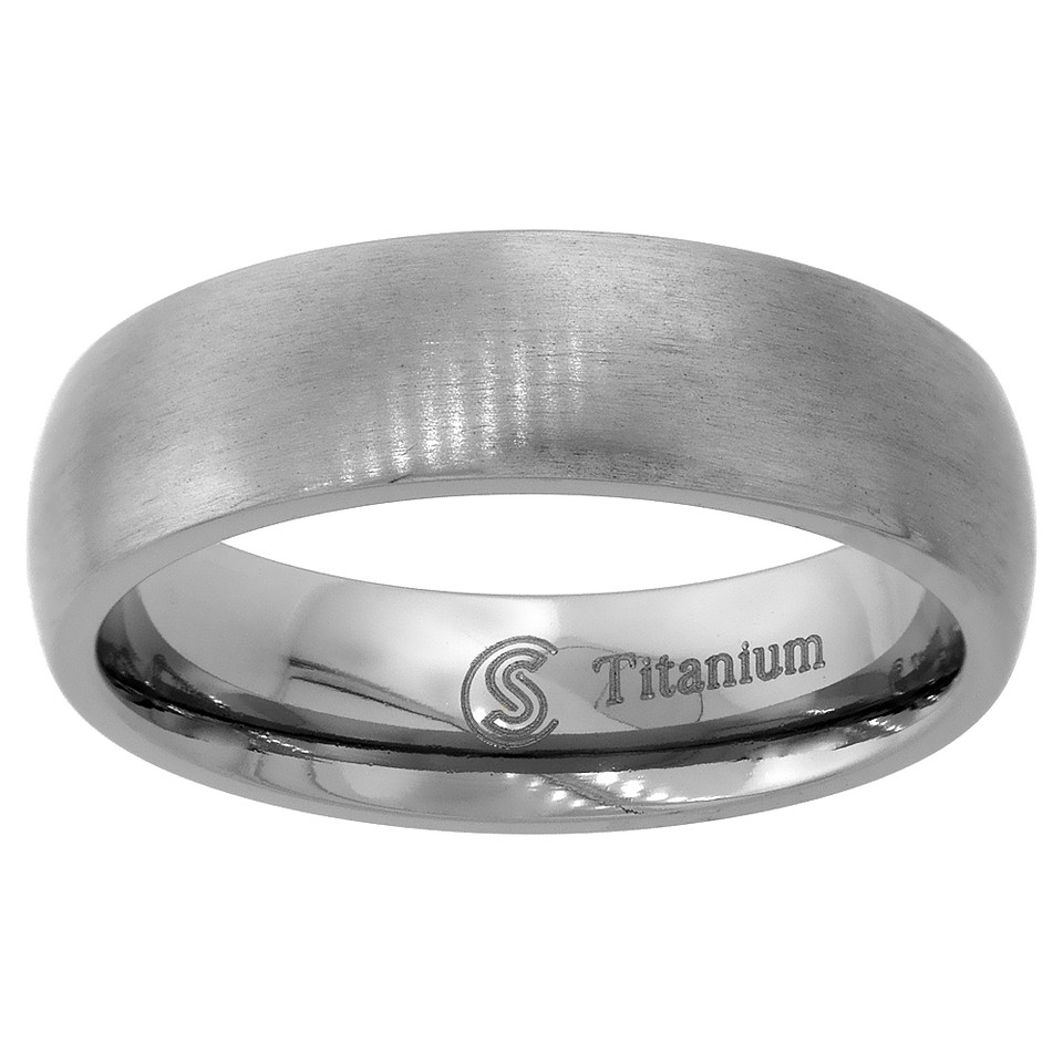 6mm Titanium Comfort Fit Domed Wedding Band / Thumb Ring Brushed Finish ...
