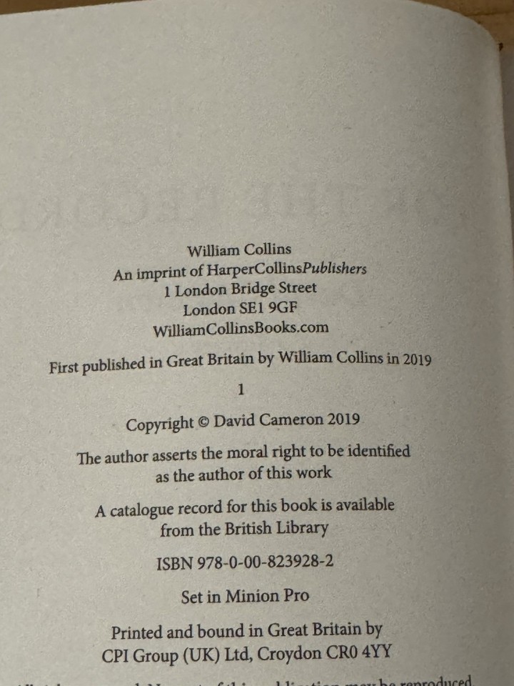 David Cameron - British Prime Minister - For The Record 1st Edition ...