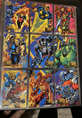 NEW CONDITION MARVEL CARDS 1994 9 CARD SET W/ Iron Man, Venom, Hulk ...
