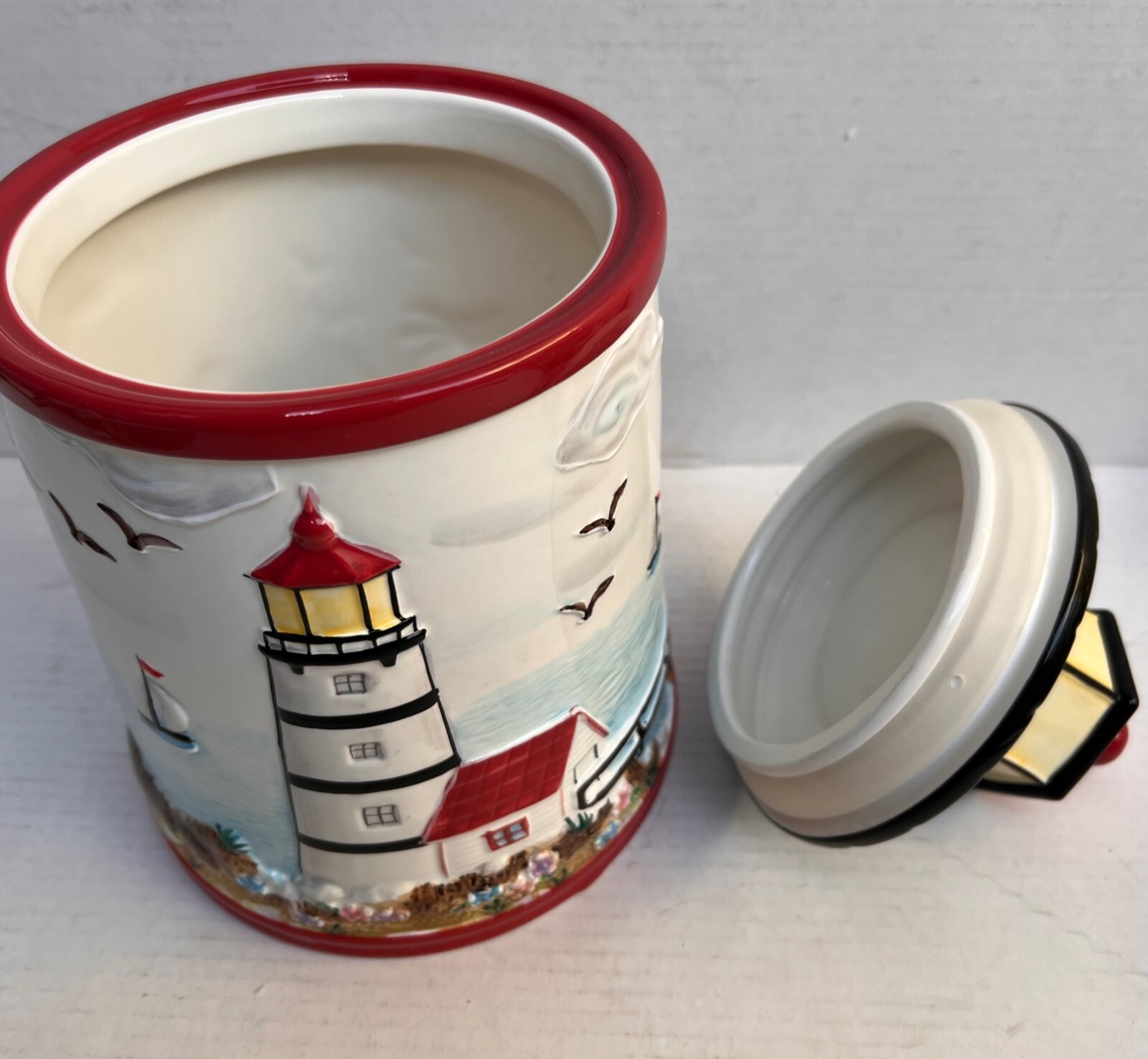 Lighthouse Ceramic Cookie Jar Canister | eBay