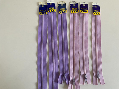 🧵 New 6 x MAUVE Dress Sewing Zip Zippers Range from 30cm to 15cm CLOSED ...