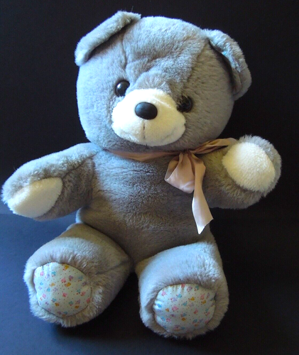 Grey Plush Teddy Bear - 34cm Tall - Soft Stuffed Cuddle Toy | eBay