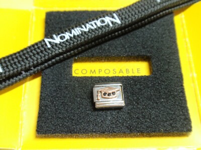 ** Genuine Nomination GRADUATION FLAT HAT WITH BLACK CZ SILVER Charm ...