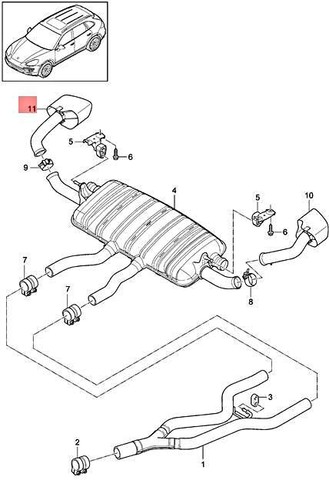 Genuine PORSCHE Cayenne 92A Tailpipe Right 95811125213 | eBay