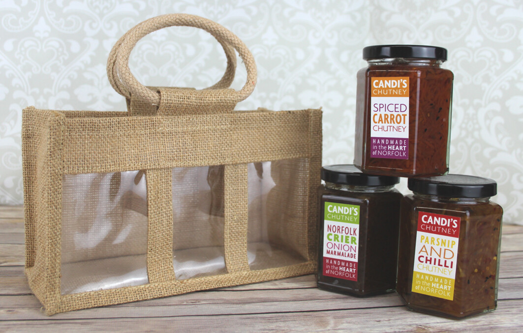 3 Jar Jute Bags - Gift Bag for Jam Jars, Chutneys & Preserves - NATURAL ...