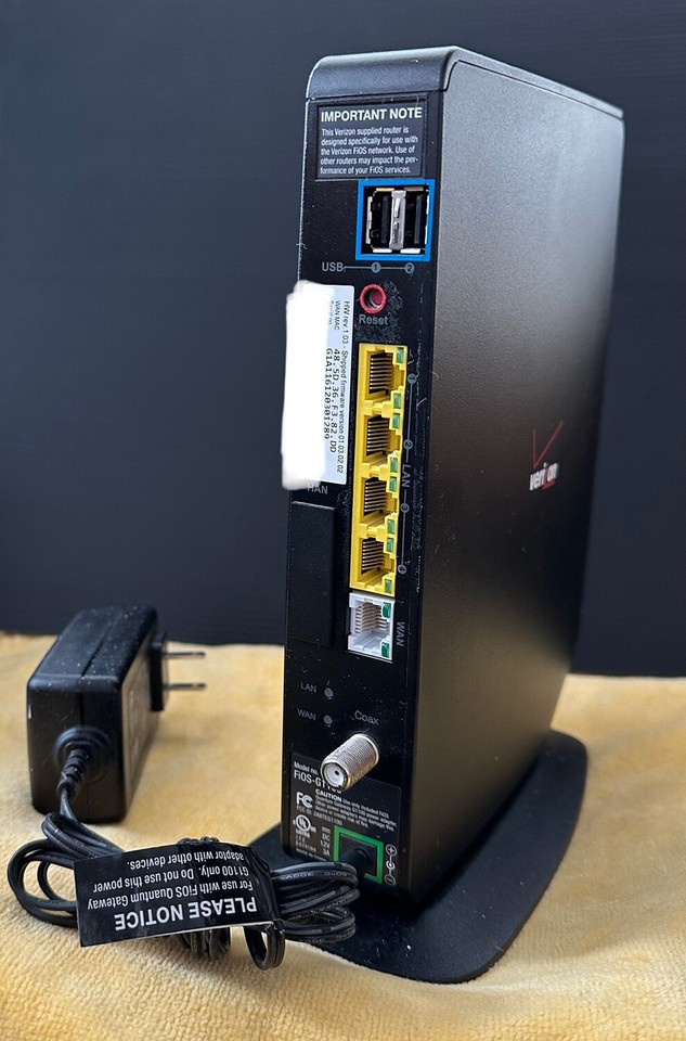 Verizon G1100 Router FiOS-G1100 Dual Band W/AC &Cat 5E With Stand(Fios ...