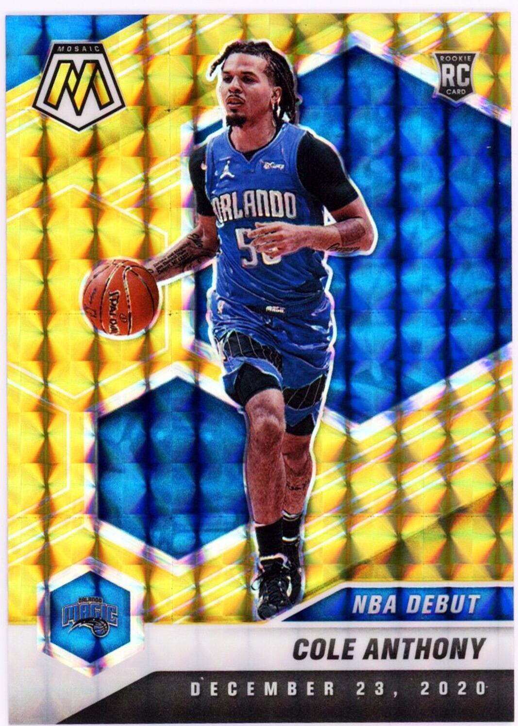 2020-21 Panini Mosaic - NBA Debut Cole Anthony #268 Gold Mosaic Prizm ...