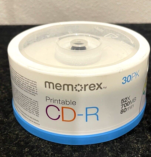 NEW Memorex 30pk CD-R Printable 52x 700 MB 80 Minutes Storage Drives ...