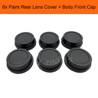 6 x Packs Rear Lens Cover + Camera Body Front Cap for Canon EOS EF DSLR ...