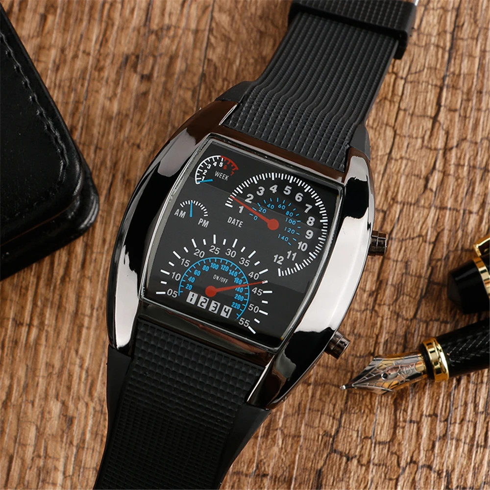 Fashion Men's Stainless Steel Luxury Sport Analog Quartz LED Wrist ...