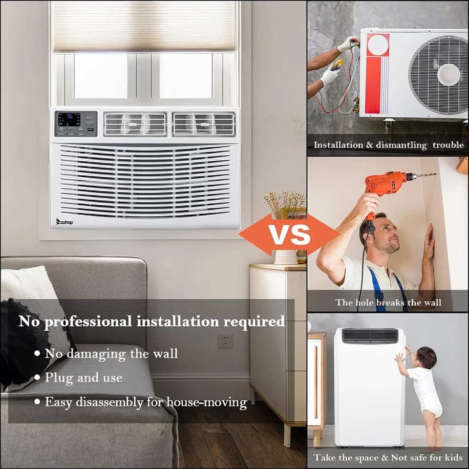 Ktaxon 12000BTU 110V Window Air Conditioner With WIFI And Remote, White ...