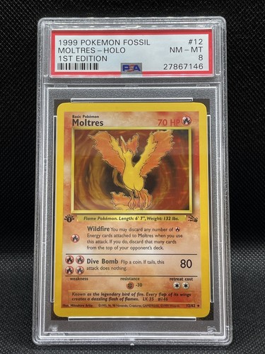 1999 Pokemon Fossil Moltres 1st Edition PSA 8 Holo | eBay
