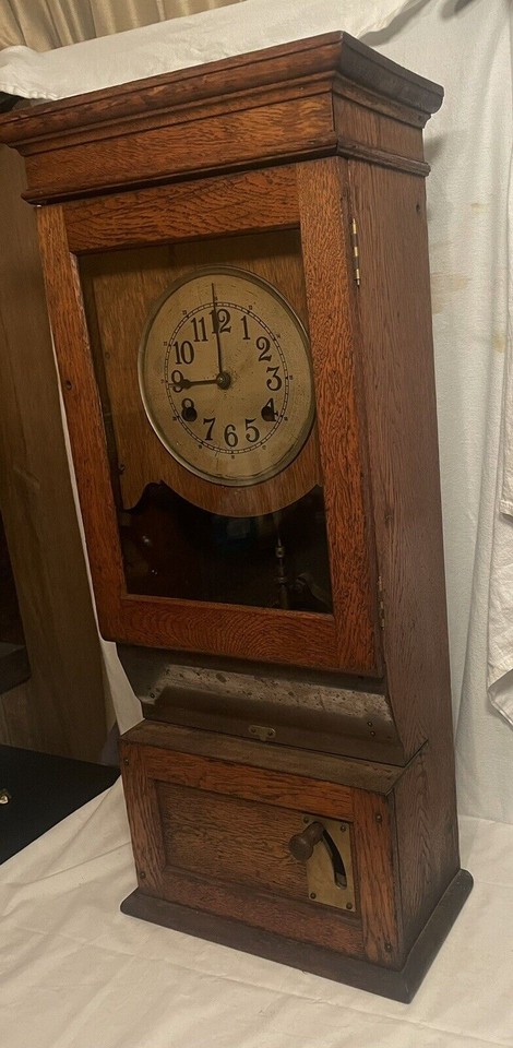 RARE Antique Cincinnati Time Recorder Clock 35” x 16” 54 lbs Untested ...