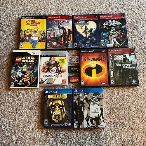 Video Game LOT of 13 untested games, PS2, PS4, GBA, Borderlands ...