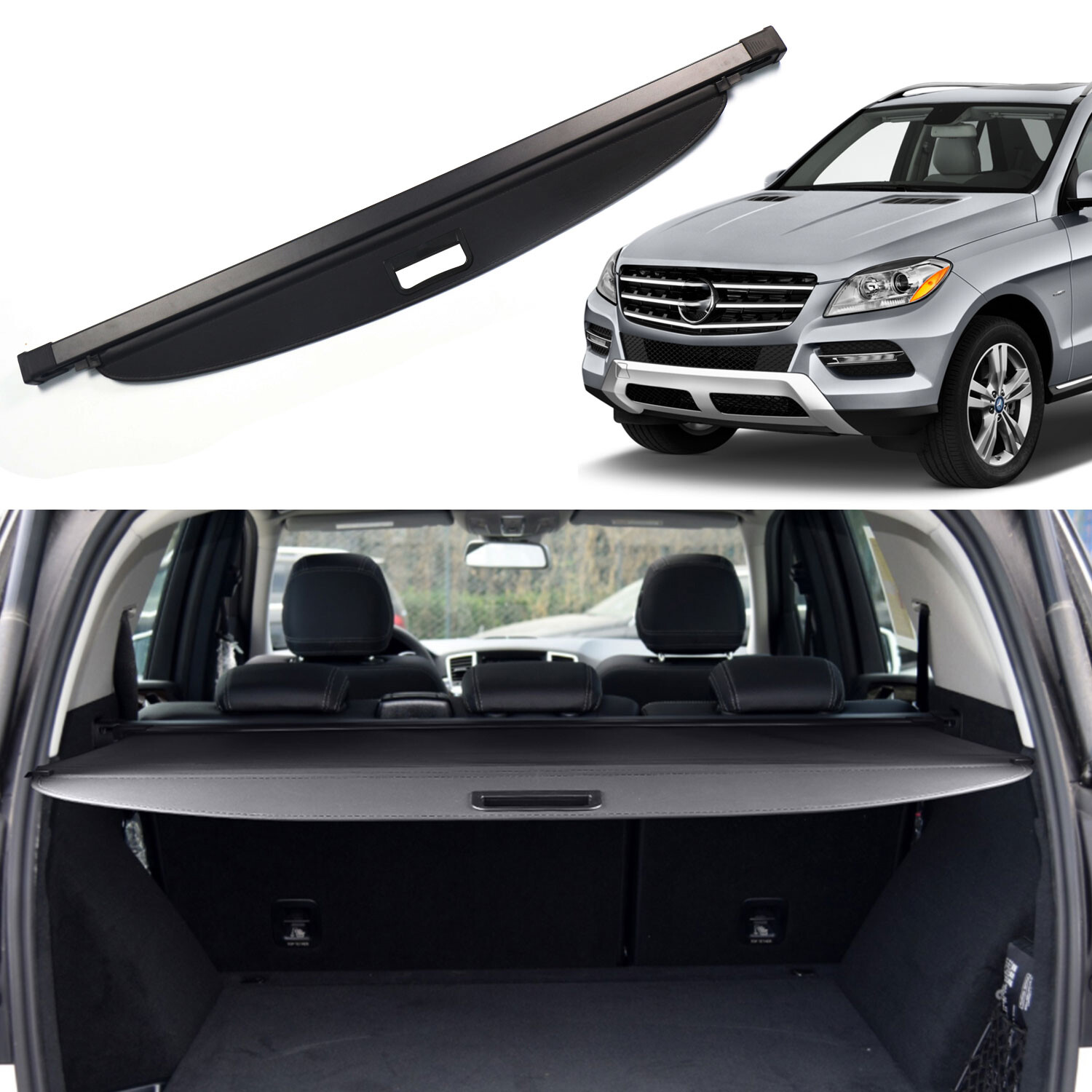 Black Retractable Trunk Cover for Mercedes Benz ML350 2012-2015 GLE ...