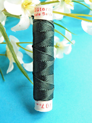 447B/ Beautiful Antique Spool Of Pure Silk Gutermann Thread Green No. 707 | eBay