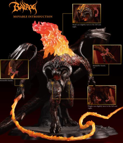 The Lord of the Rings Balrog Figure Statue 11" /w Articulation ...