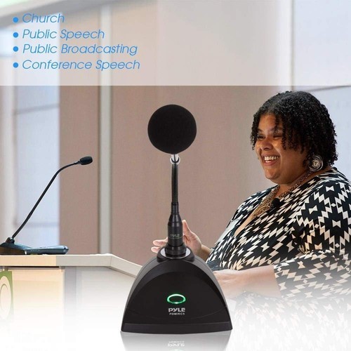 Desktop Gooseneck Wired Microphone System - Table Mounted Corded Voice ...